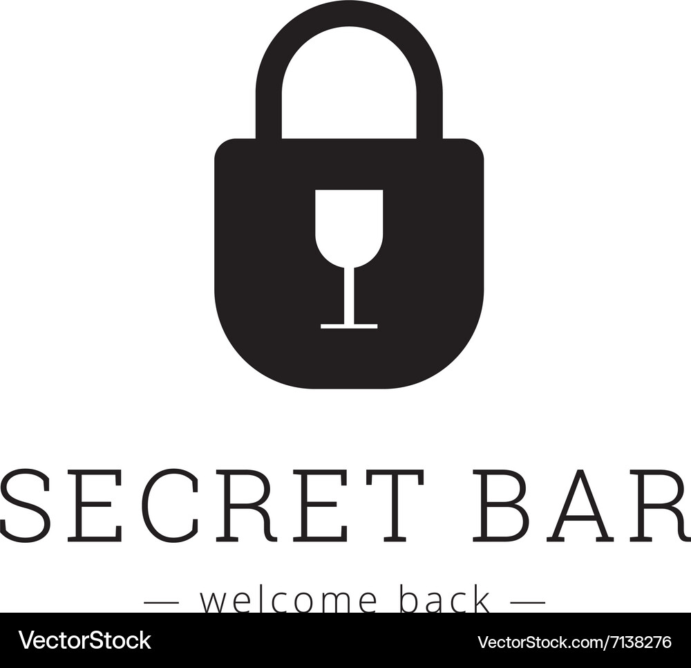 Minimalistic secret bar logo with little Vector Image