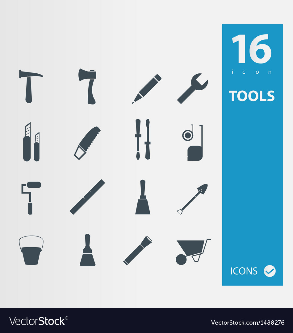 Working tools icon set Royalty Free Vector Image