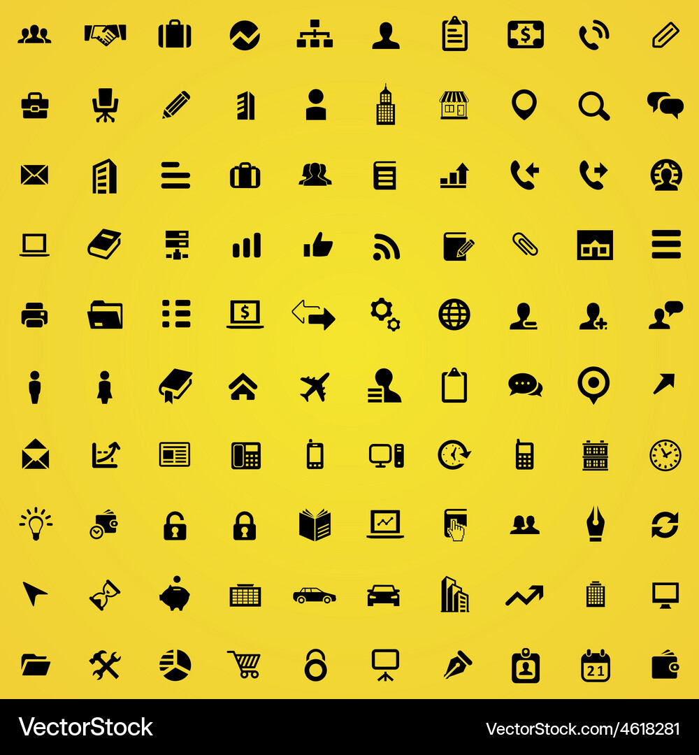 100 company icons Royalty Free Vector Image - VectorStock