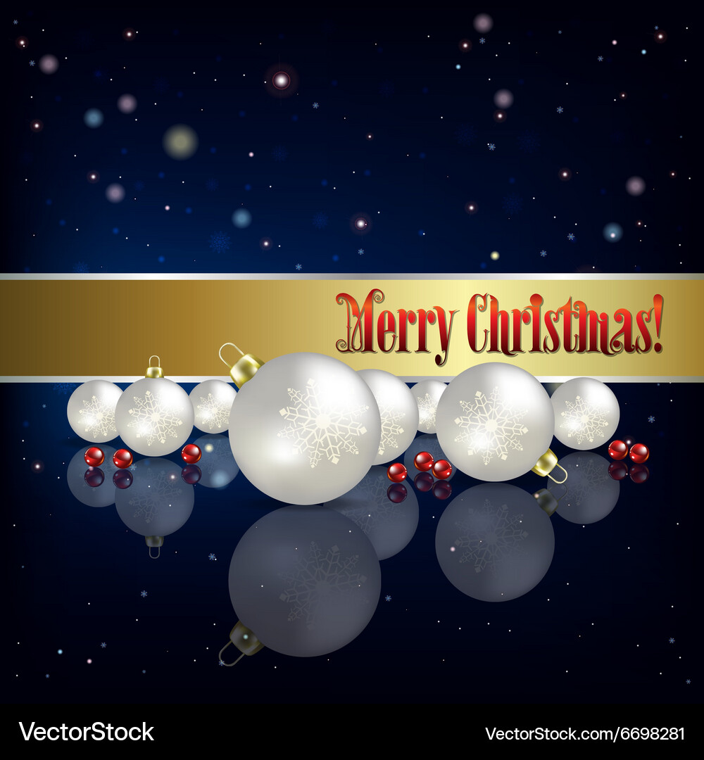 Abstract blue with white christmas decorations Vector Image