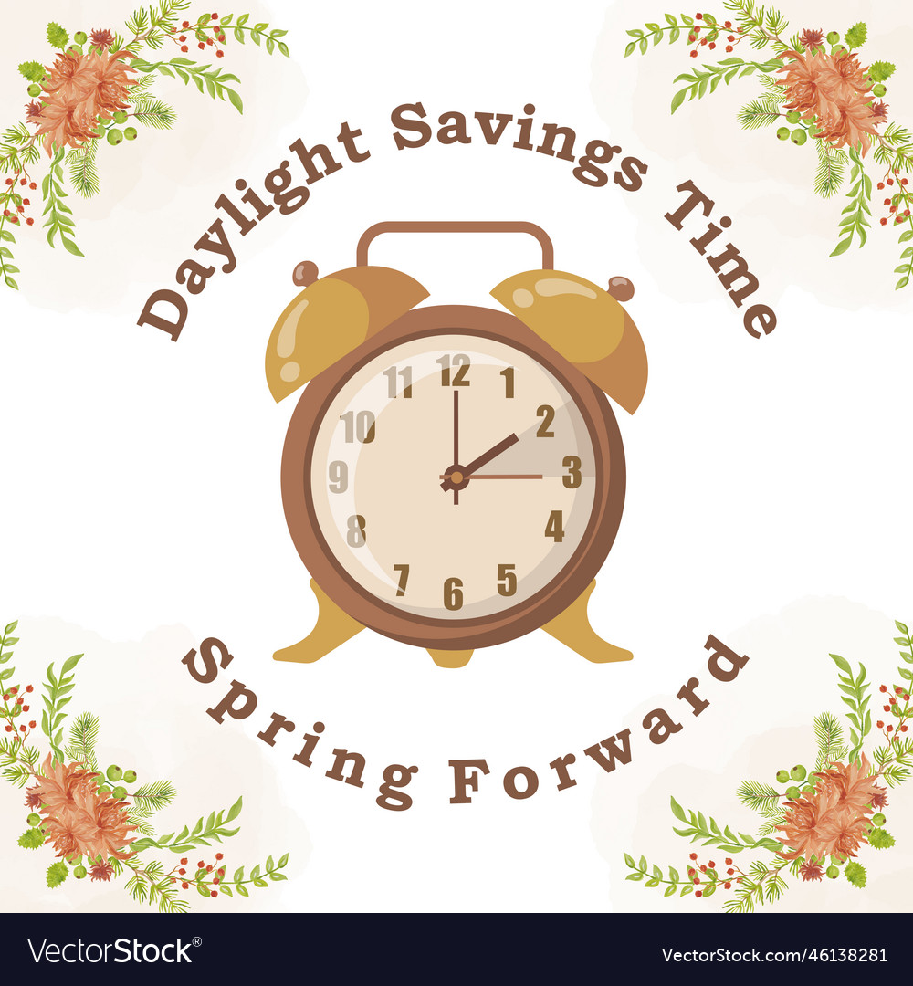 Daylight saving time concept the clocks moves Vector Image