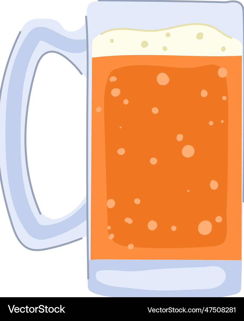 Drink beer glass cartoon Royalty Free Vector Image