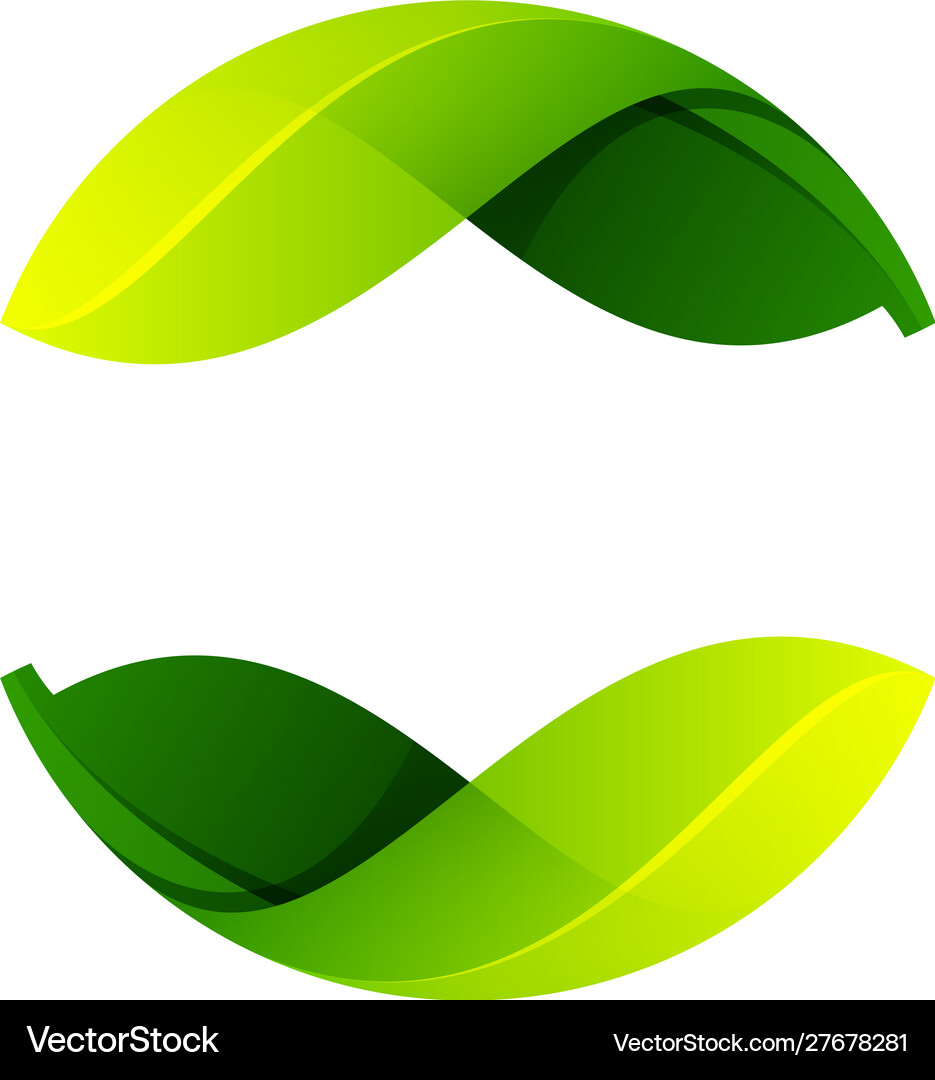 Ecology sphere logo formed twisted green leaves Vector Image