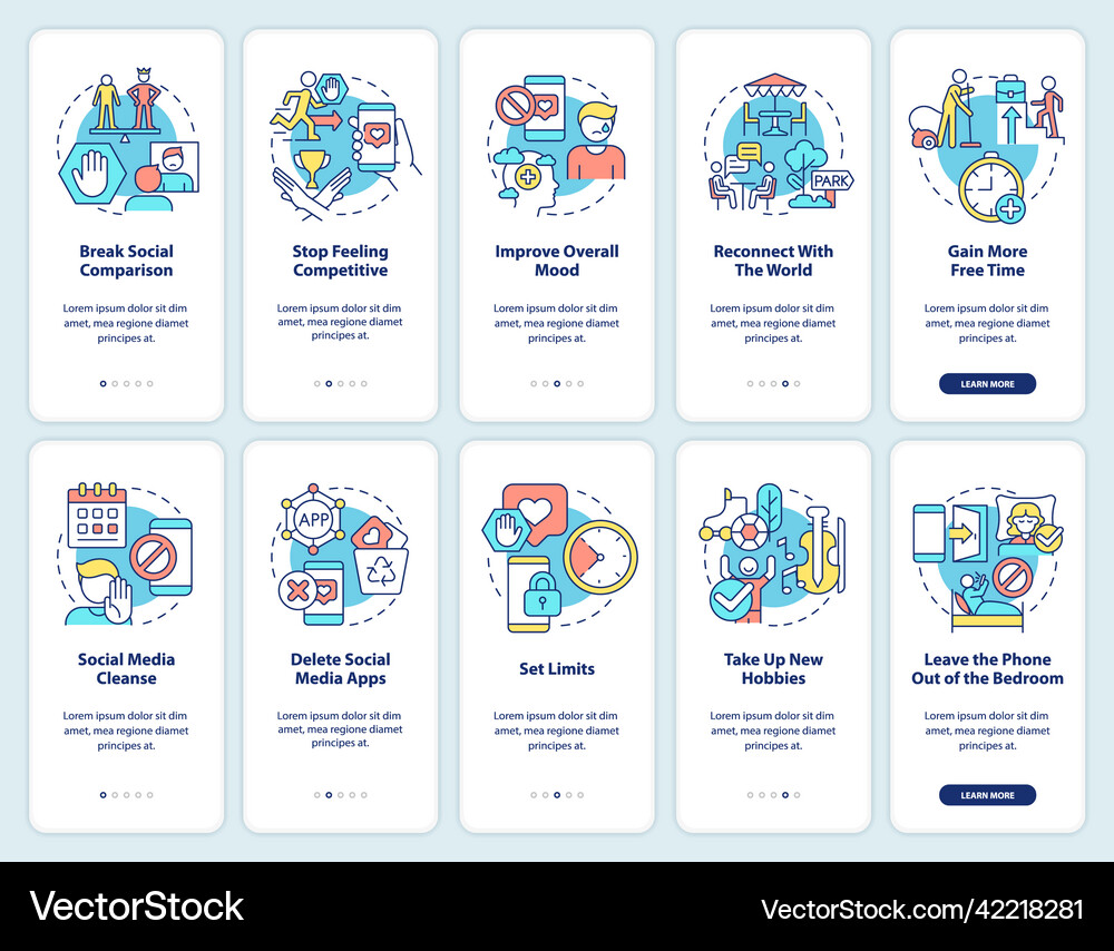 Game and social network addiction onboarding Vector Image