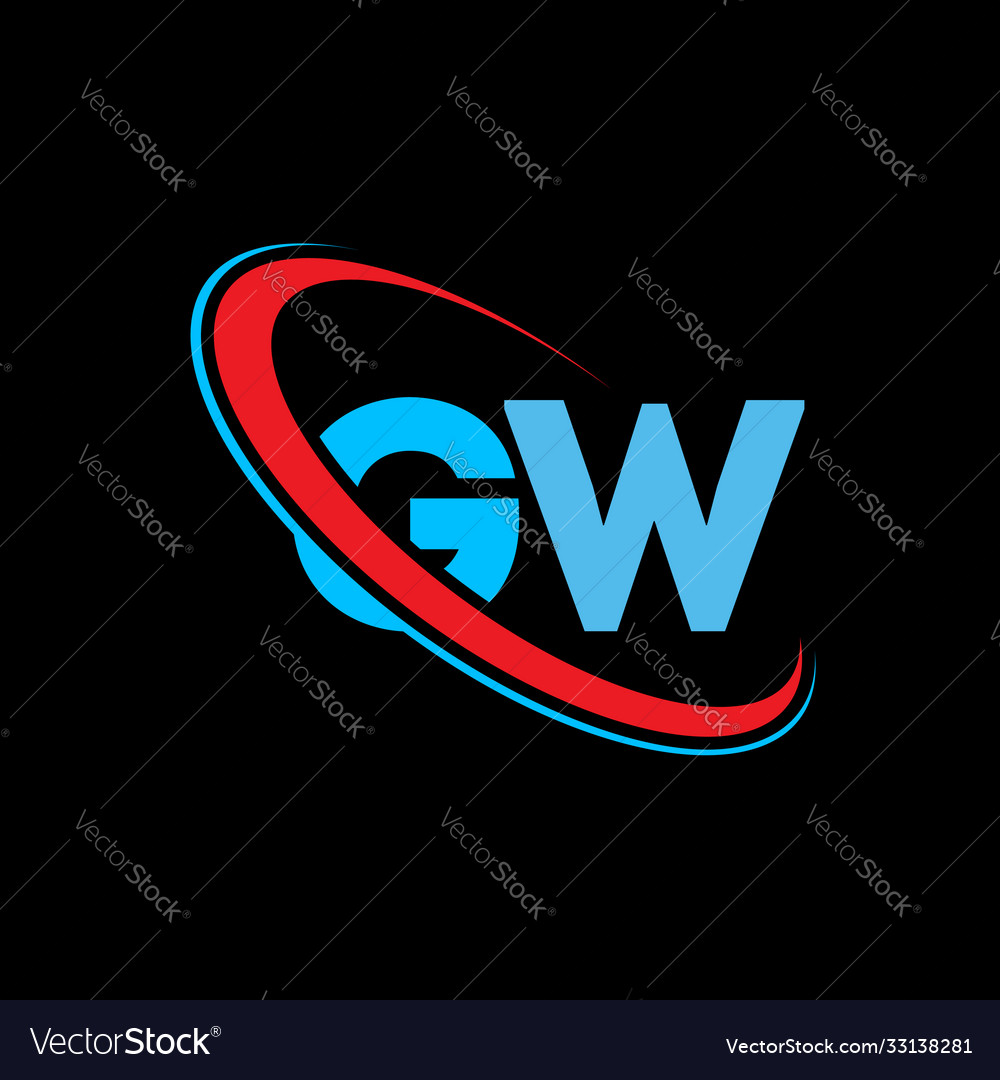 Gw g w letter logo design initial Royalty Free Vector Image