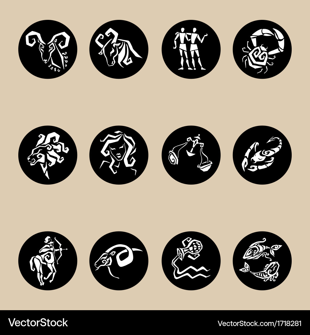 Horoscope zodiac star signs set Royalty Free Vector Image