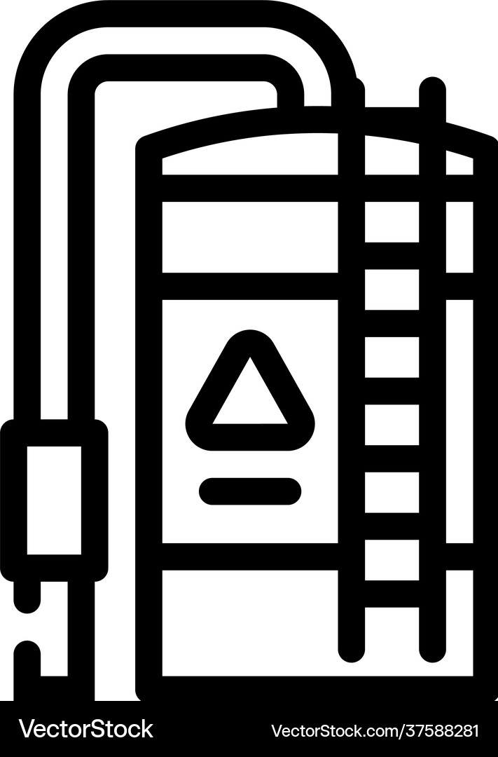Industrial tank biogas line icon Royalty Free Vector Image