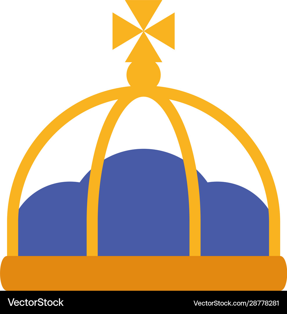 Isolated king blue and gold crown design Vector Image