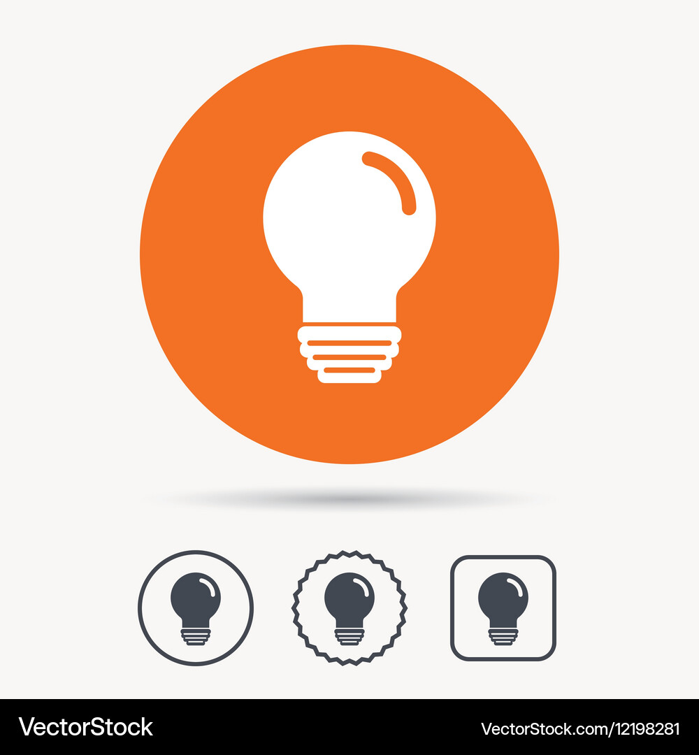Light bulb icon lamp illumination sign Royalty Free Vector