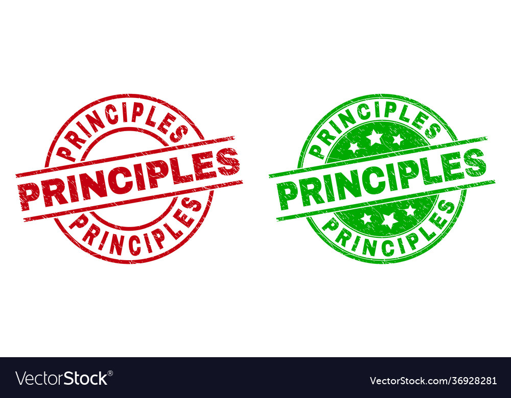 Principles round stamps using rubber surface Vector Image