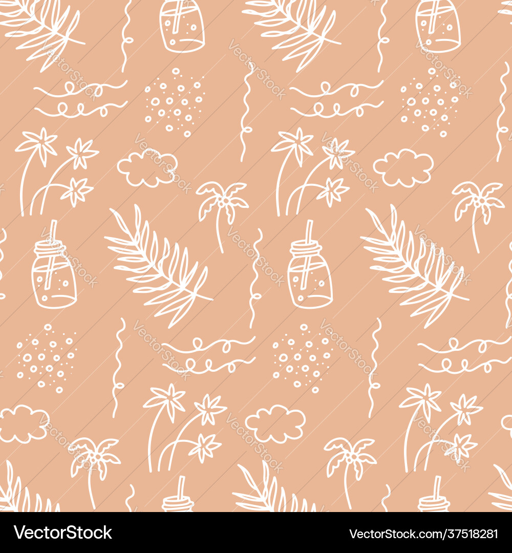 Sunner beach seamless pattern beautiful summer Vector Image