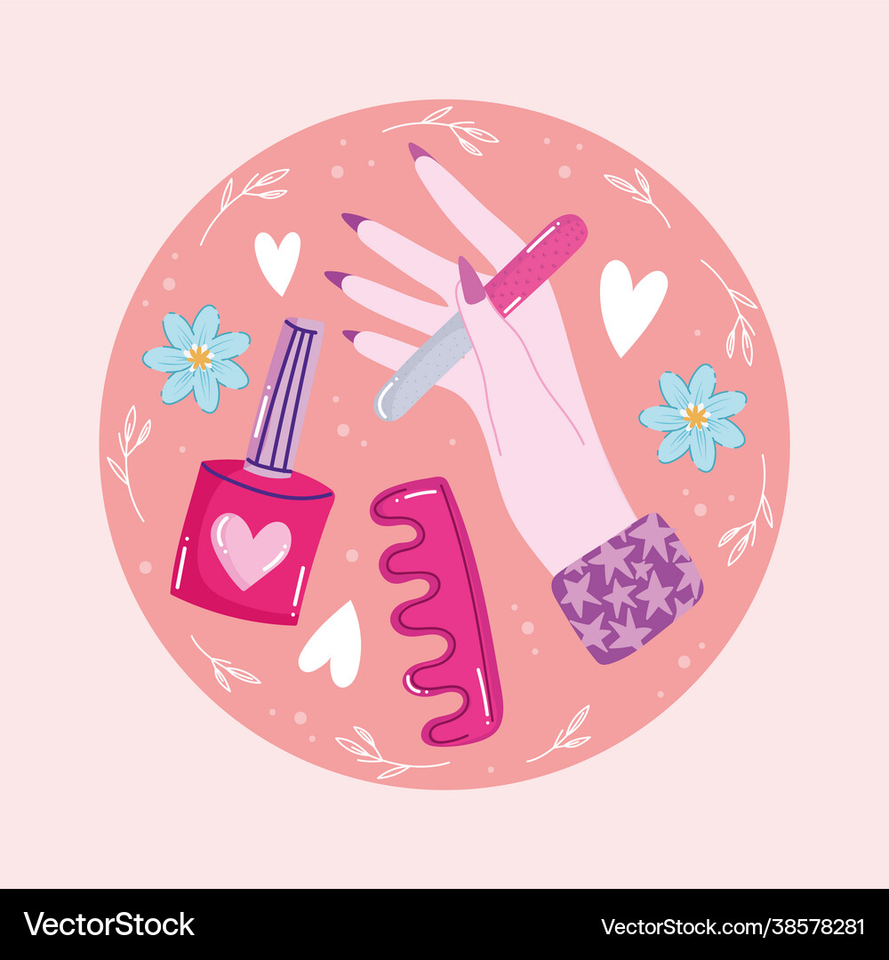 Woman hand with manicure Royalty Free Vector Image