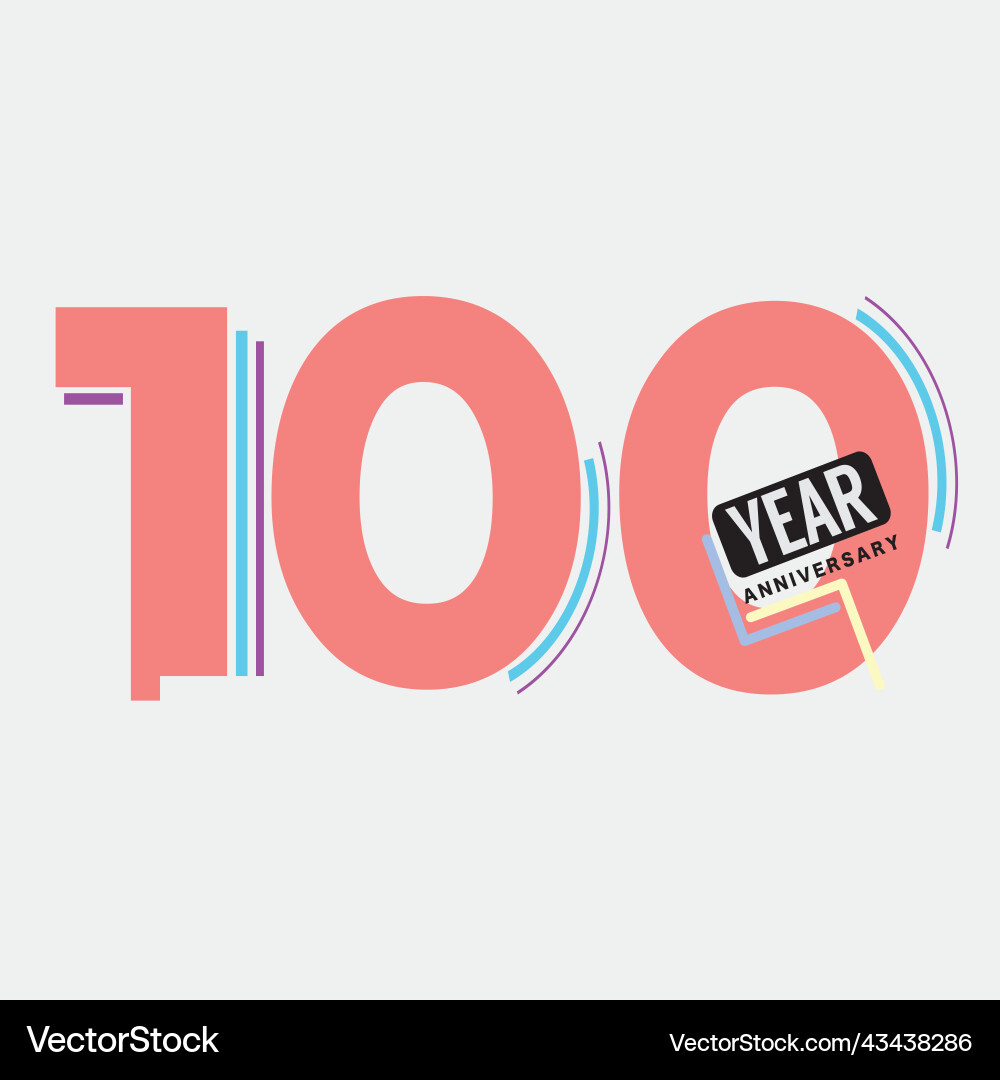 100th years anniversary logo birthday celebration Vector Image