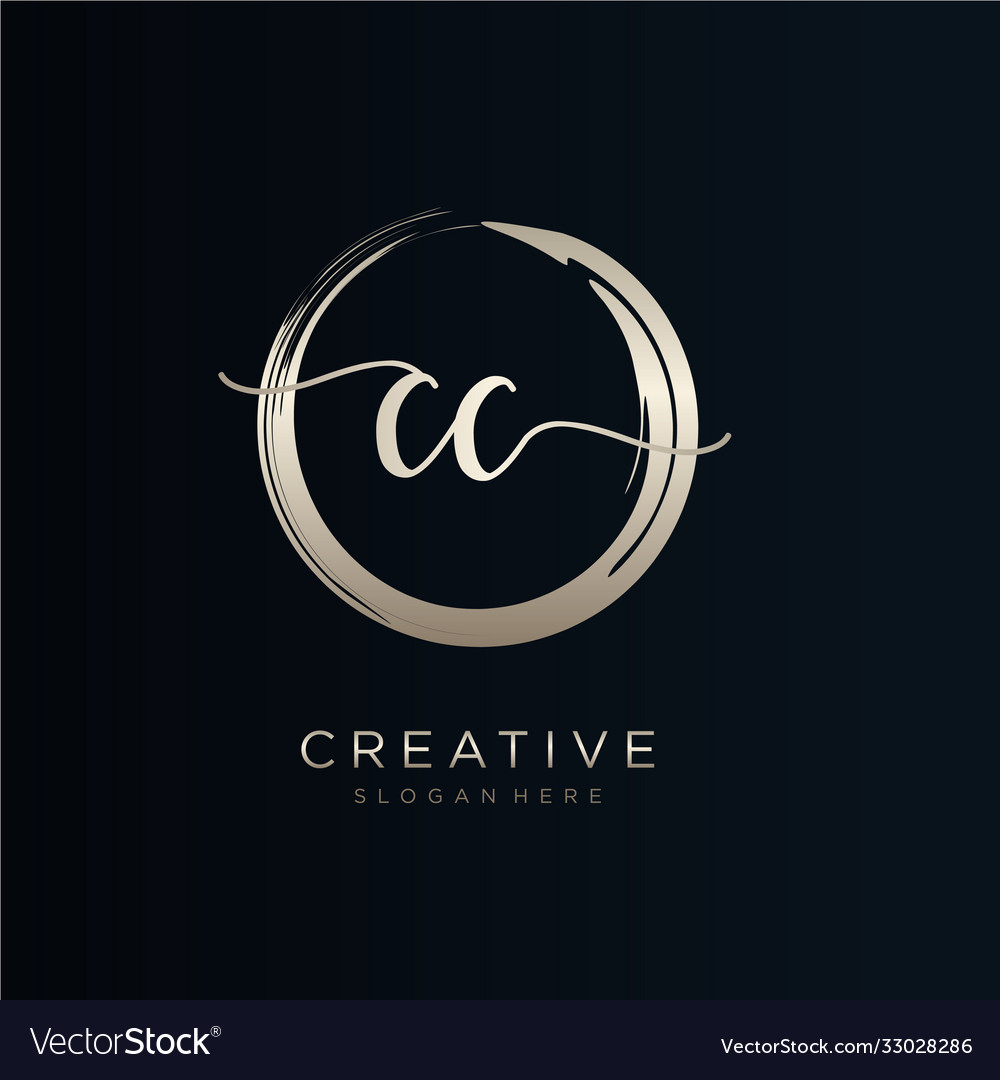 Cc initial handwriting logo template Royalty Free Vector