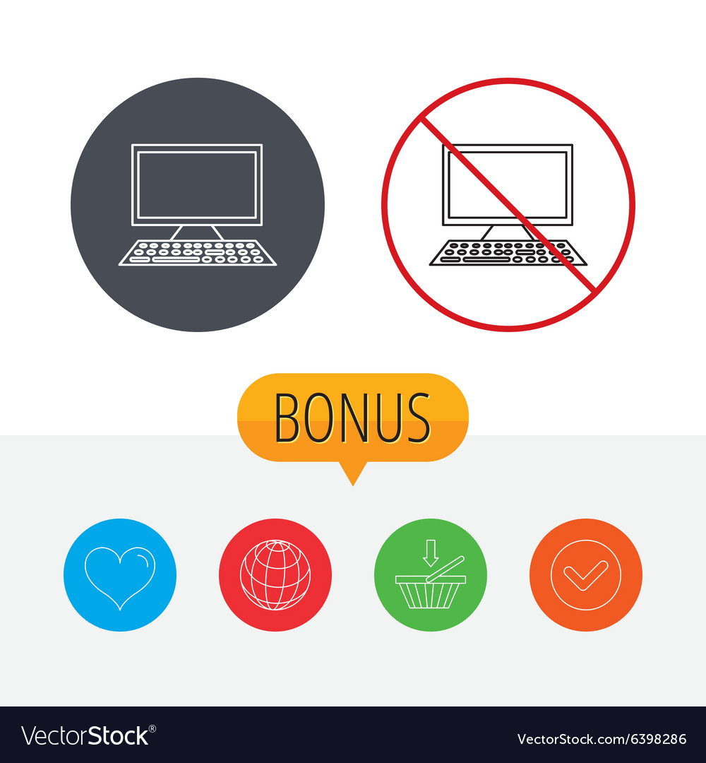 Computer pc icon widescreen display sign Vector Image