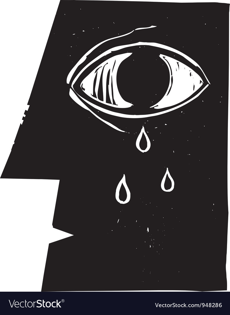 Crying eye Royalty Free Vector Image - VectorStock
