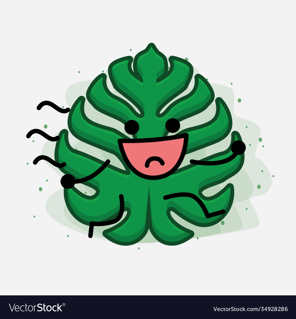 Cute leaf character Royalty Free Vector Image - VectorStock