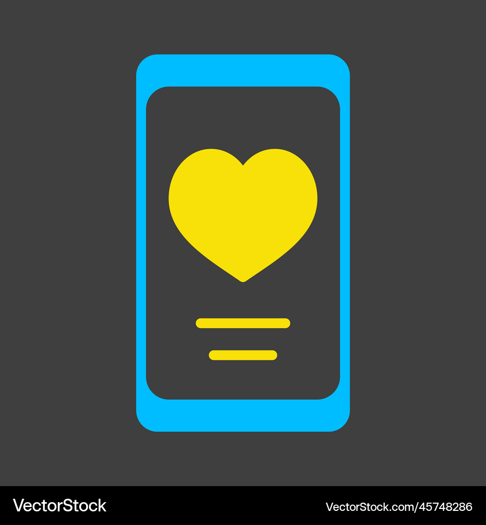 Heart smartphone icon romantic telephone call Vector Image