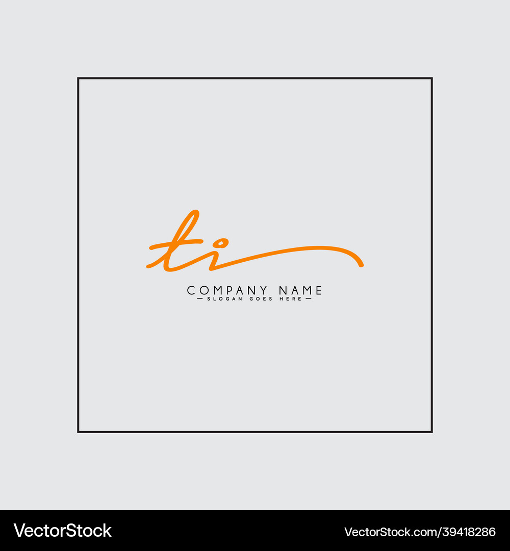 Initial letter ti logo - handwritten signature Vector Image