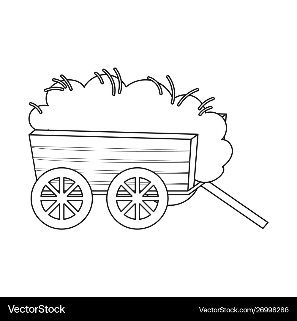Isolated object hay and cart icon collection Vector Image