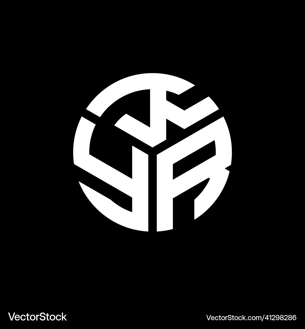 Kyr letter logo design on black background Vector Image