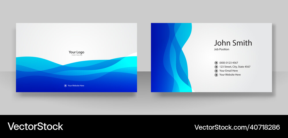 Modern simple blue business card design Royalty Free Vector