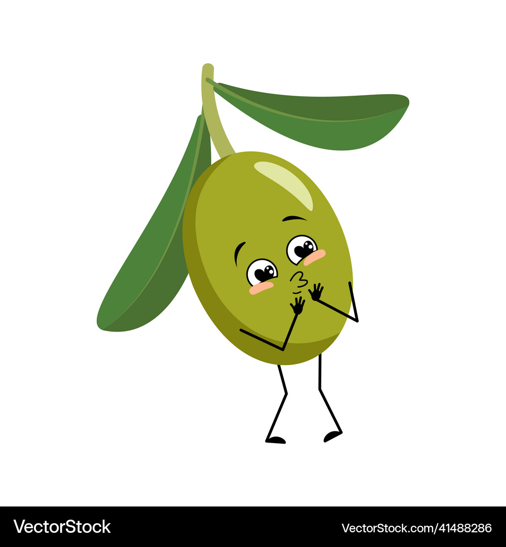 Olive character with love emotions smile face Vector Image