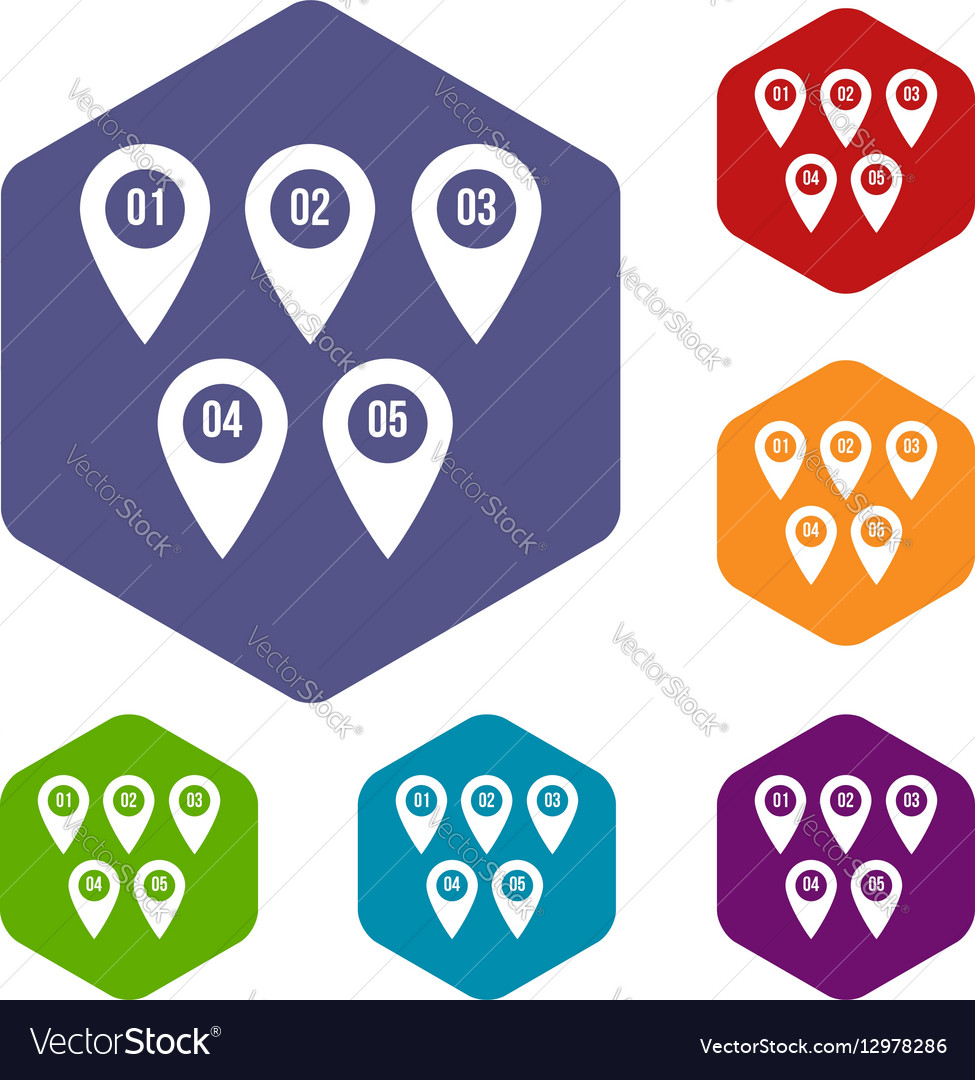 Pointer marks icons set Royalty Free Vector Image