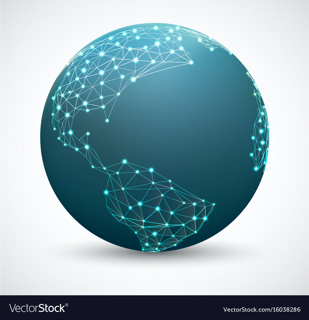 Polygonal world map with points Royalty Free Vector Image Polygonal world map with points Royalty Free Vector Image