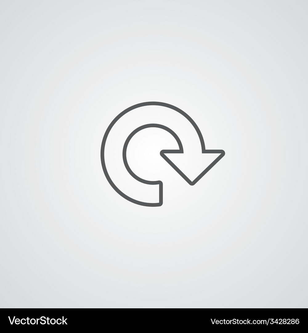 Reload outline symbol dark on white background Vector Image