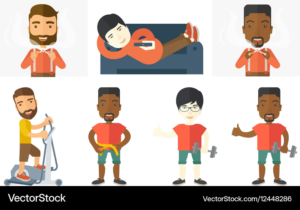 Set of sport characters Royalty Free Vector Image