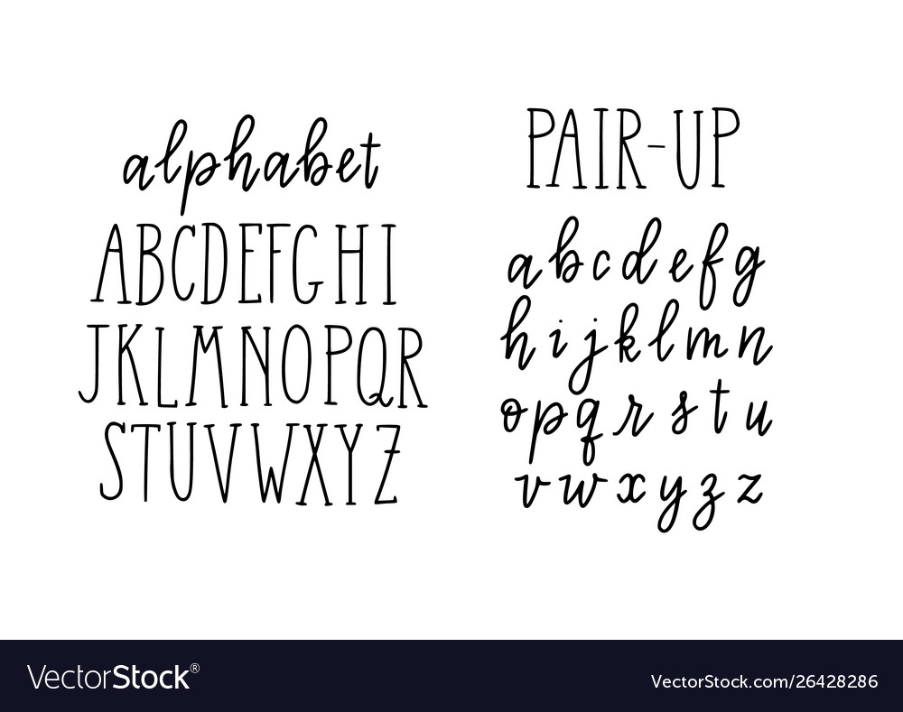 Trendy Alphabet Lettering Block Capital Letters Vector Image