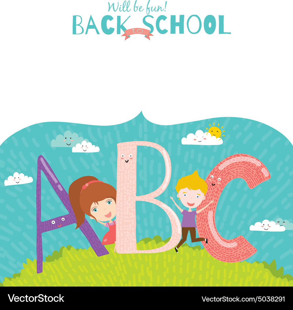 Back to school notes with smiling happy kids Vector Image