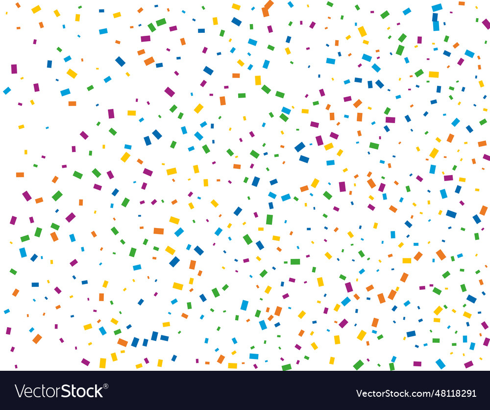 Birthday rectangular confetti light rainbow Vector Image
