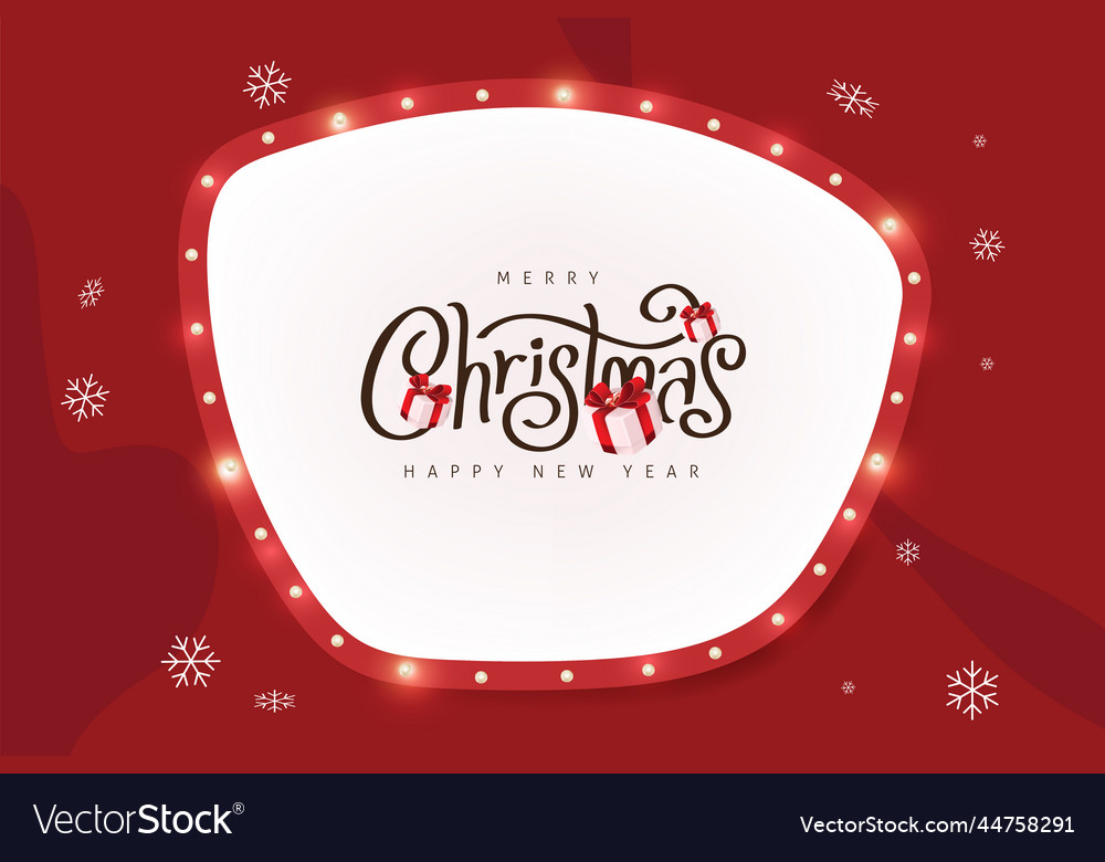 Christmas banner with retro light bulbs sign Vector Image