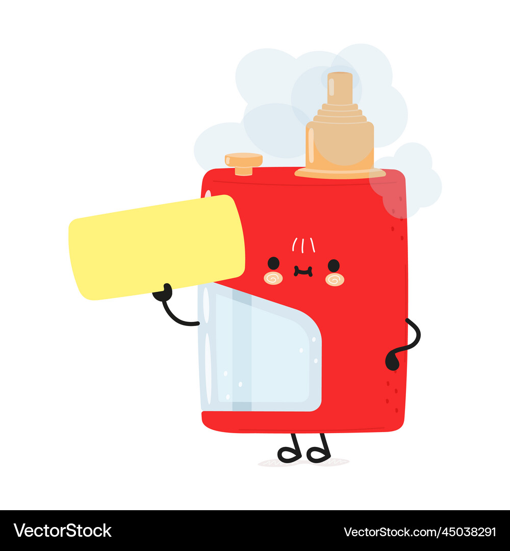 Cute funny vape poster character hand Royalty Free Vector