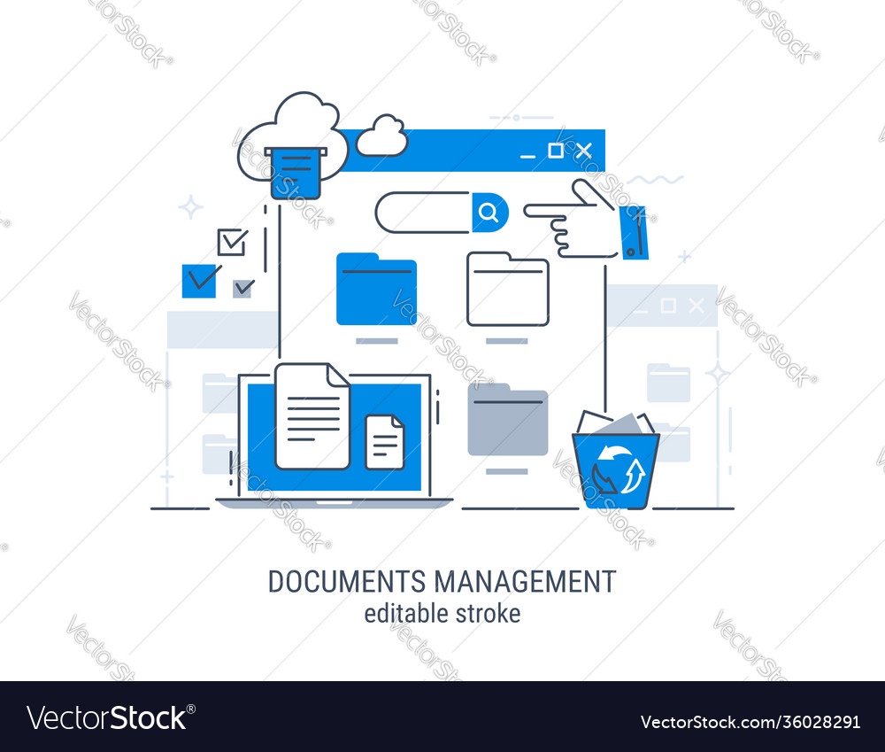 Documents management Royalty Free Vector Image