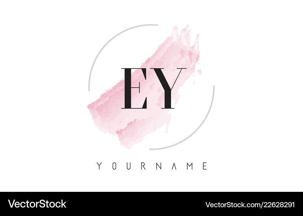 Ey e y watercolor letter logo design Royalty Free Vector