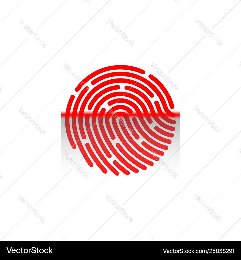 Fingerprint scanning icon isolated on white Vector Image