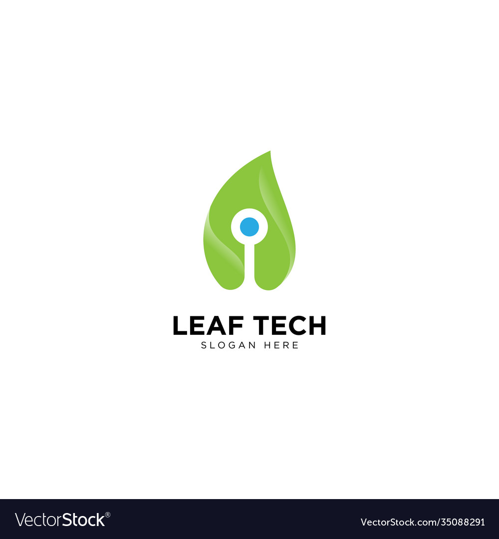 Leaf tech logo template Royalty Free Vector Image