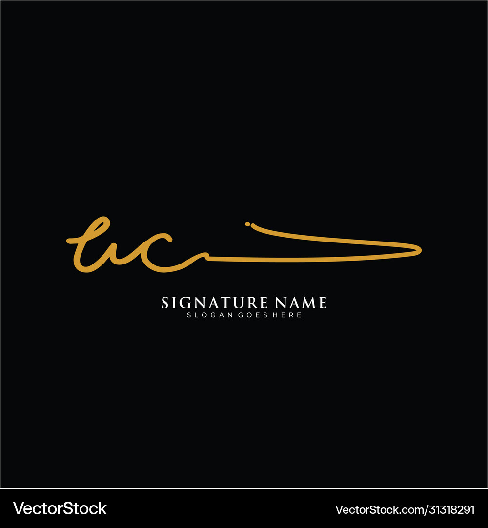 Letter uc signature logo template Royalty Free Vector Image