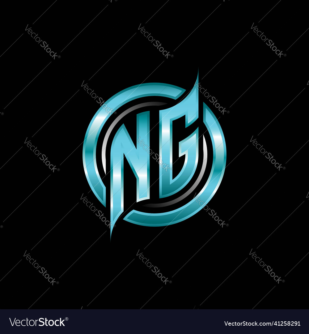 Ng initial monogram logo circle rounded Royalty Free Vector
