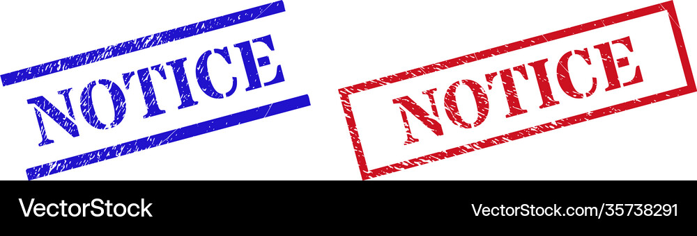 Notice textured scratched stamp watermarks with Vector Image