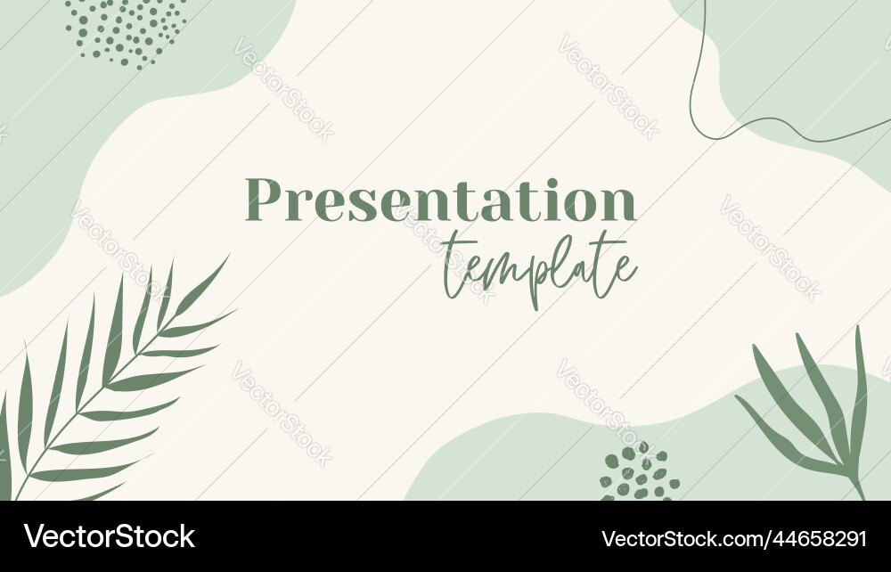 Presentation template natural floral green Vector Image