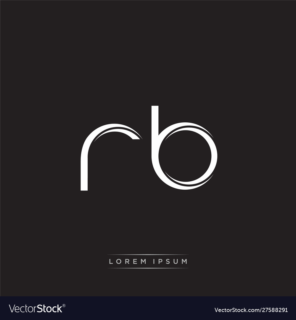 Rb initial letter split lowercase logo modern Vector Image