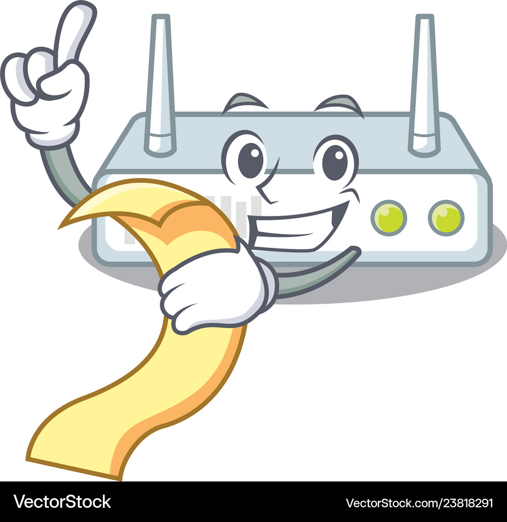 With menu router isolated with in mascot Vector Image