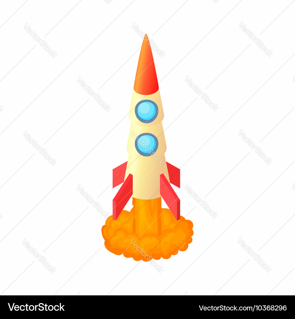 Aircraft rocket icon cartoon style Royalty Free Vector Image