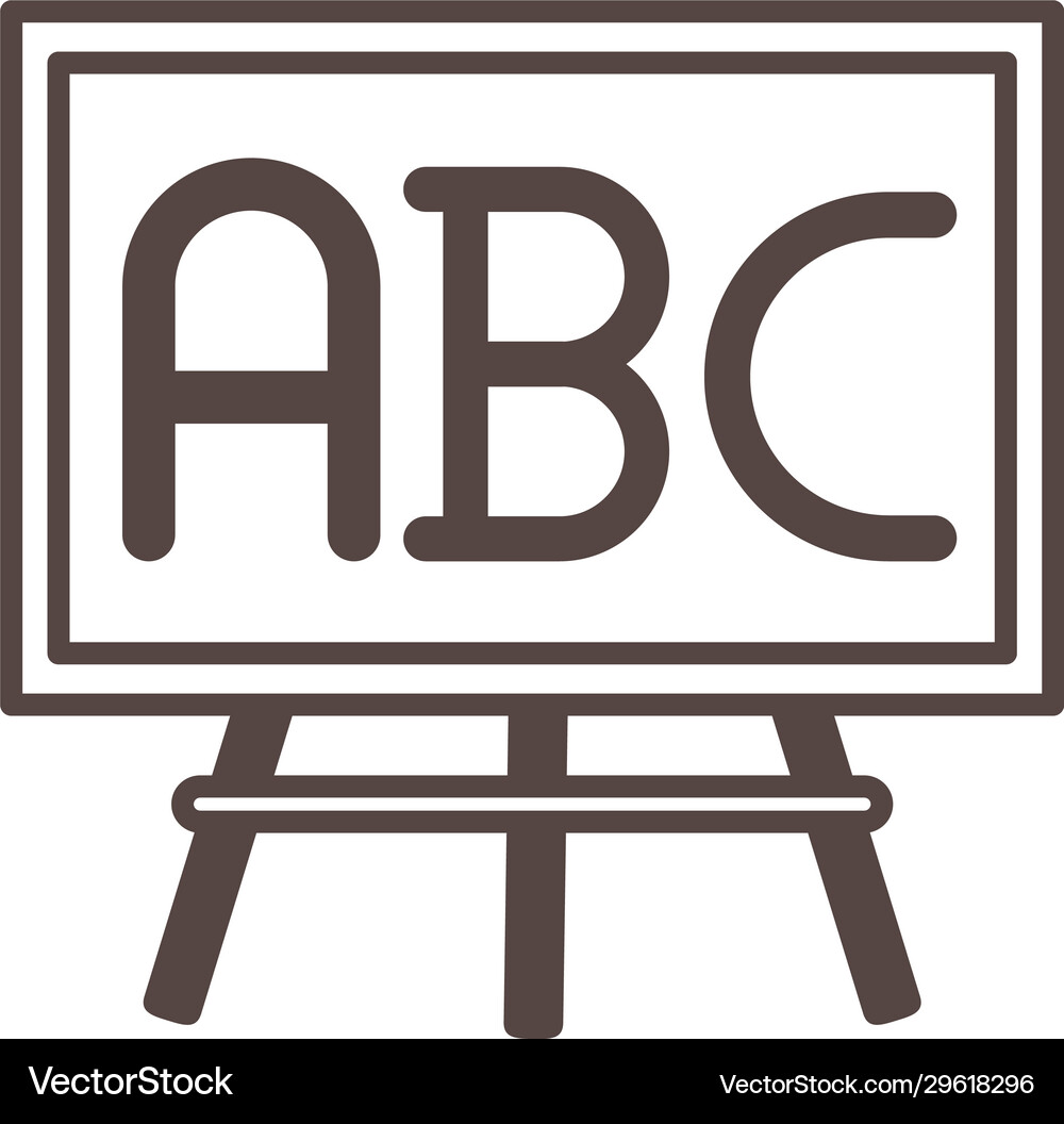 Chalkboard with alphabet line style Royalty Free Vector