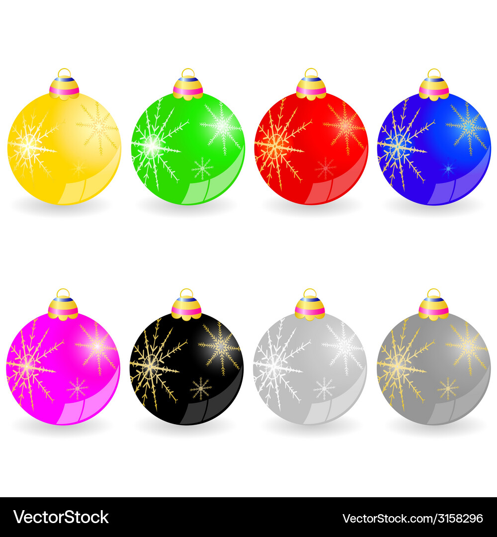 Christmas decorative ball in different color Vector Image