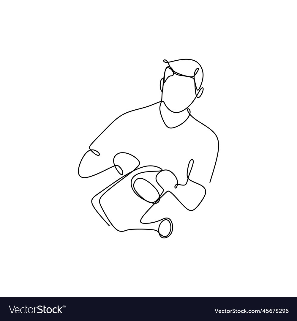 Continuous line drawing watering plants Royalty Free Vector Continuous line drawing watering plants Royalty Free Vector